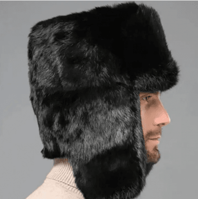 Pelshue - Trapper Hat with Faux Fur (Sort) - Hatshop.dk